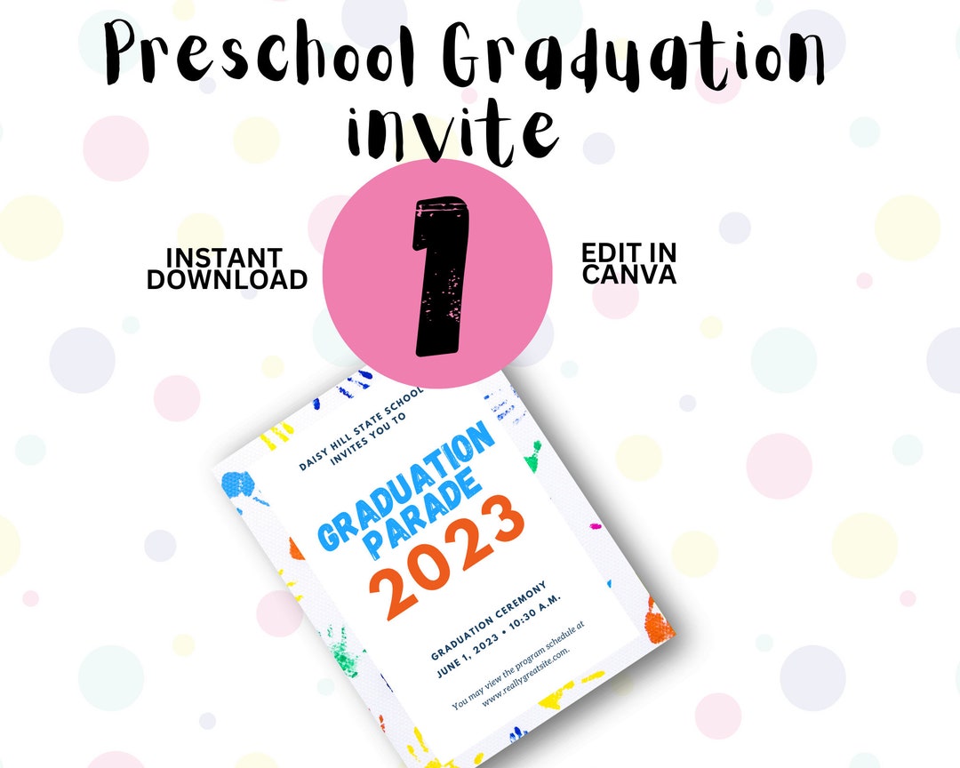 Preschool Graduation Invitation | Pre-k Kindergarten Class Graduation ...