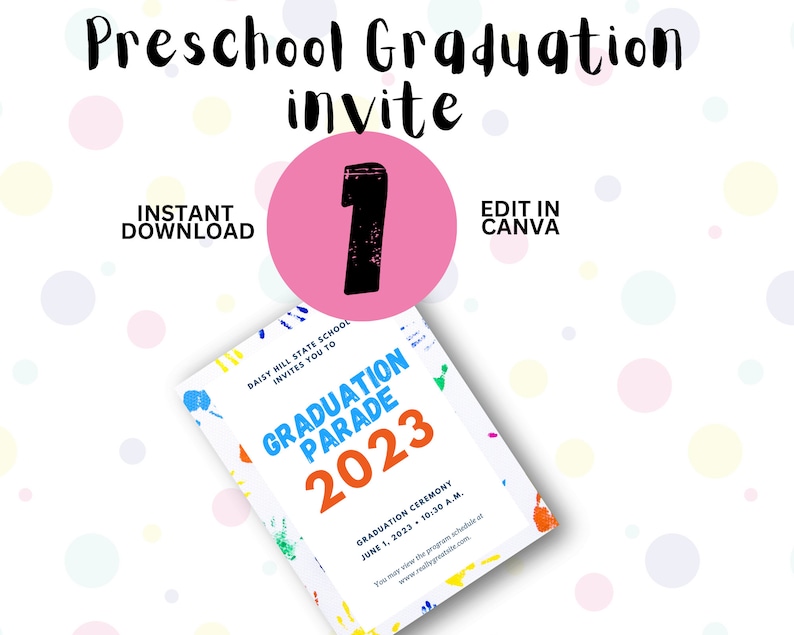Preschool Graduation Invitation Pre-k Kindergarten Class Graduation ...