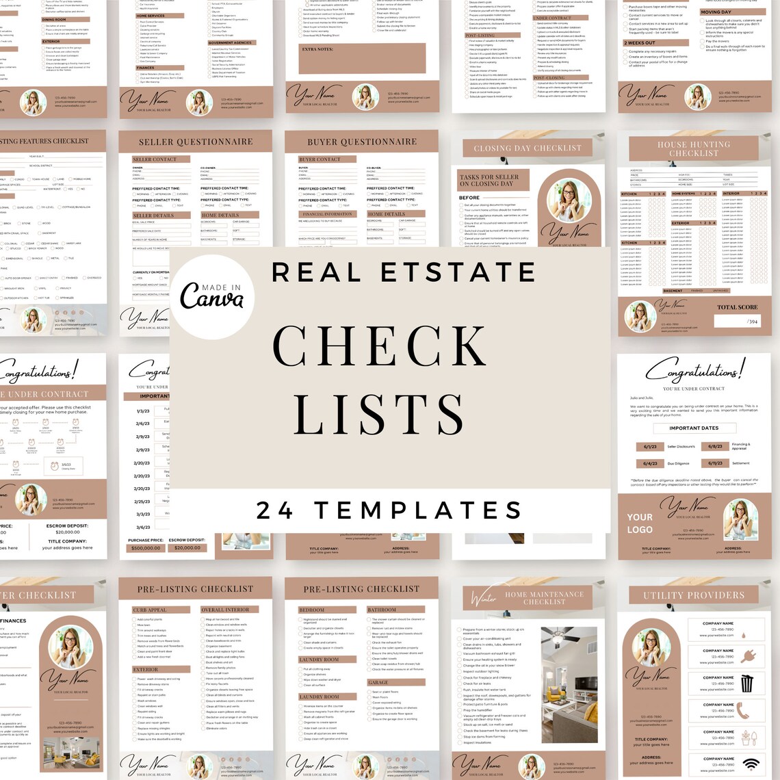 Real Estate Marketing | Sellers Packet , Realtor Checklist Bundle, Real ...