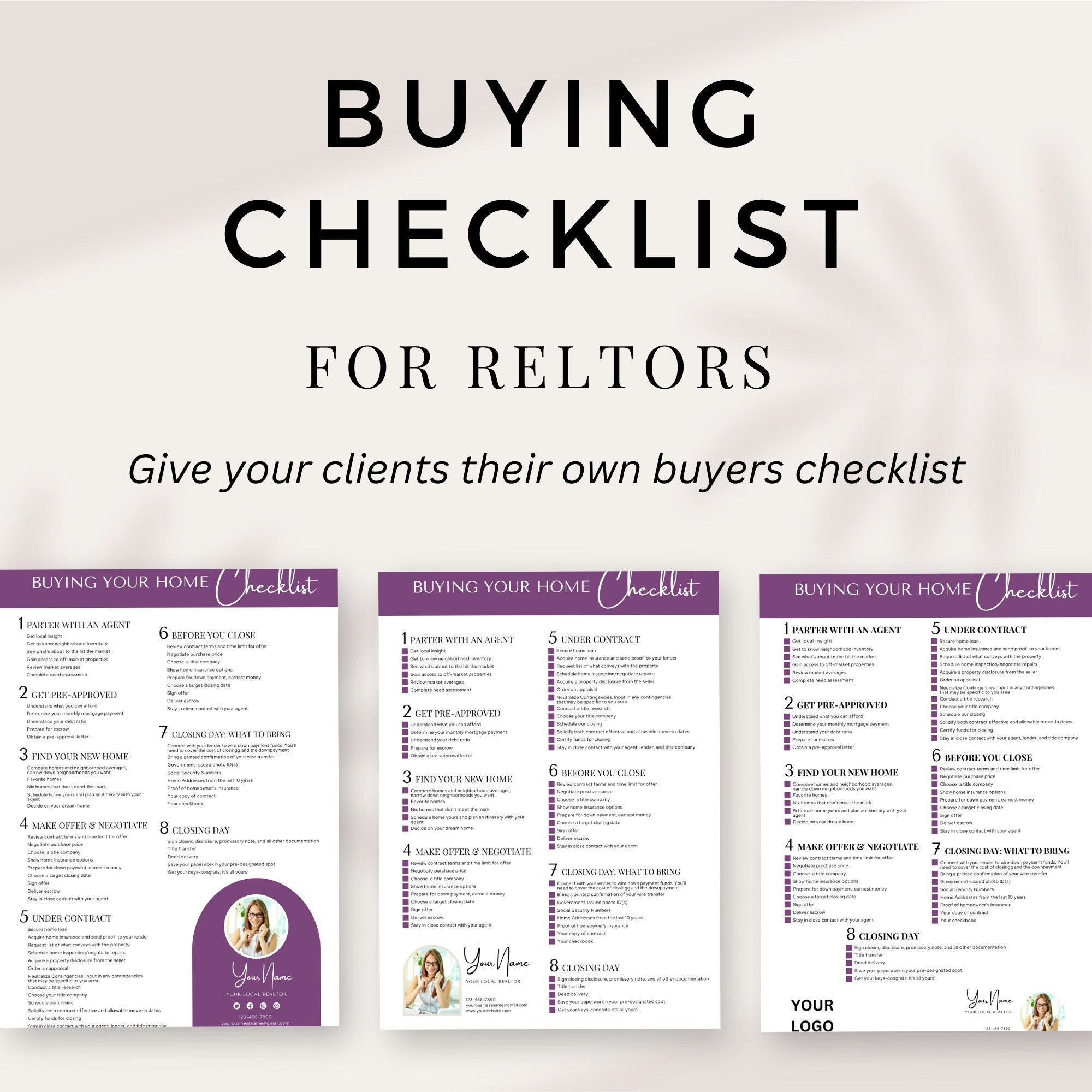 Home Buyer Checklist | Canva Template | Realtor Marketing Tools | Home ...