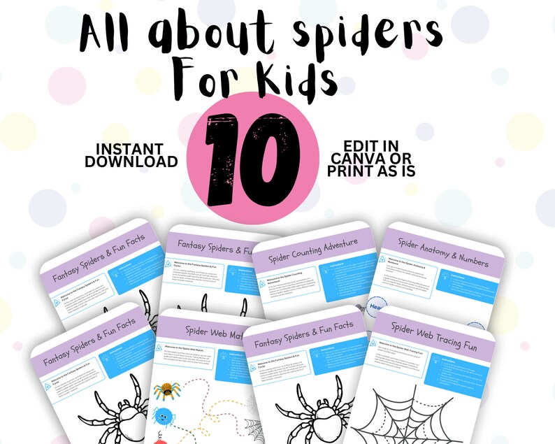 SPIDERS Types of Spiders Flash Cards | Montessori Inspired Learning ...