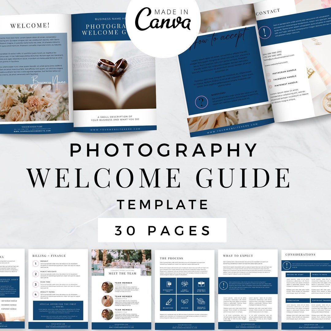 Pre-written Welcome Guide Photographer Brochure Photographer Pricing ...