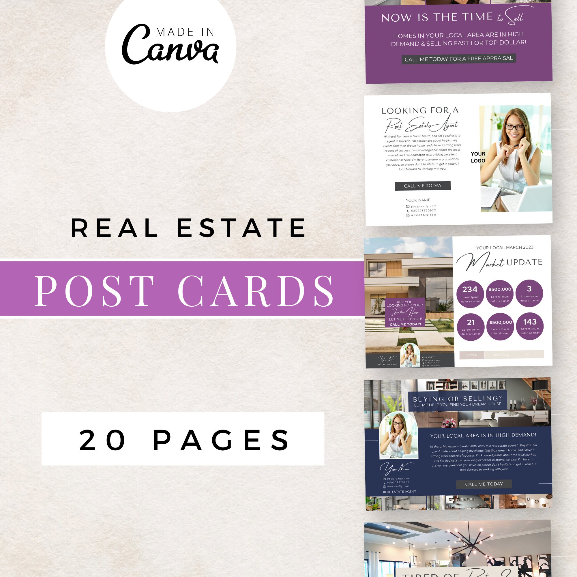 Real Estate Postcards, Realtor Postcard Template, Realtor Marketing ...