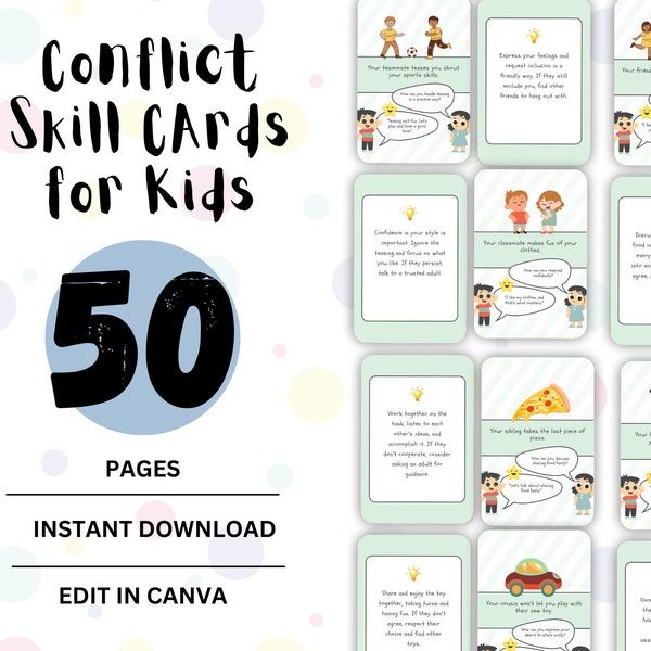 Kids Conflict Resolution Cards - Etsy