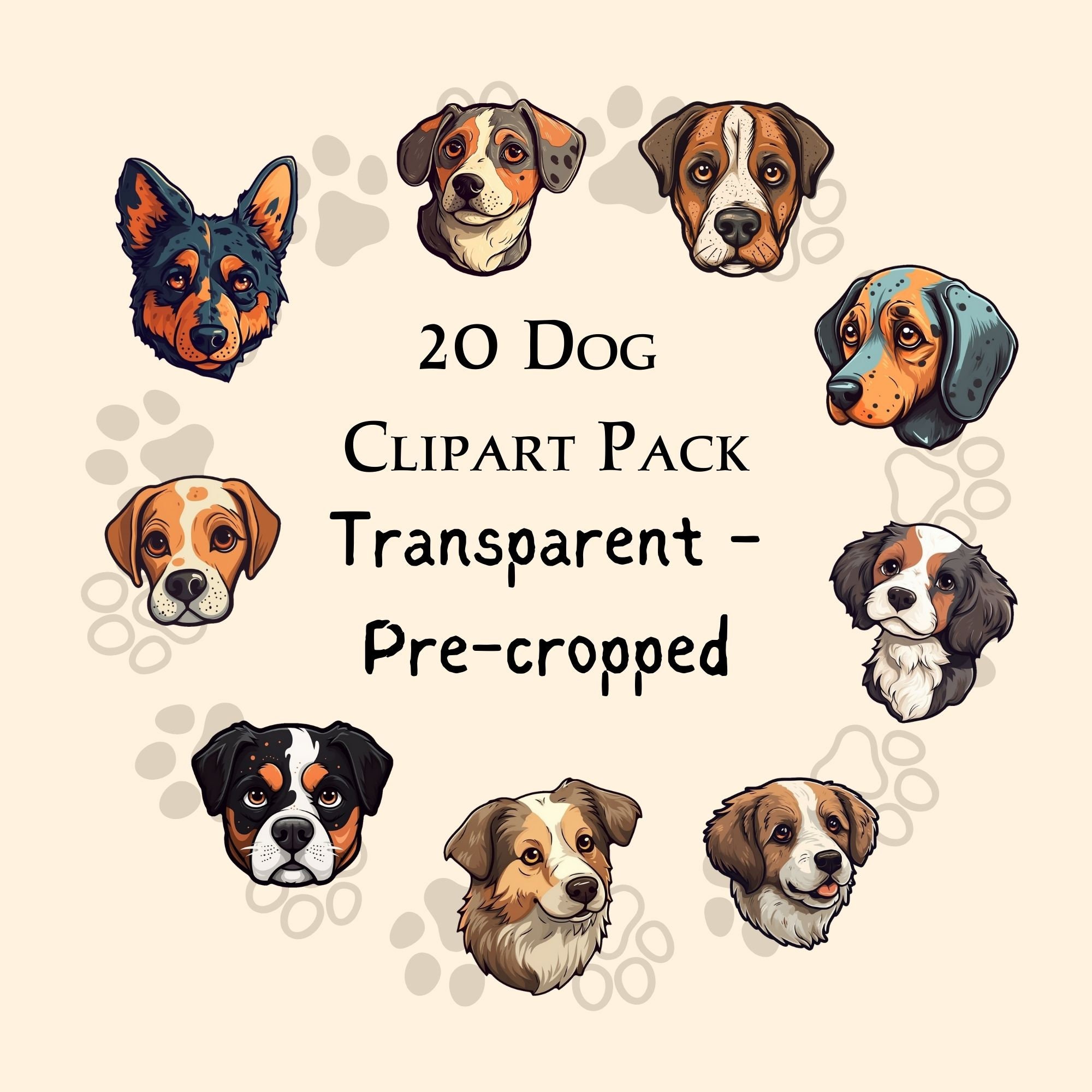 Digital Dog Sticker 20 Pack Clipart Dogs Clip Art Stickers for Dog ...