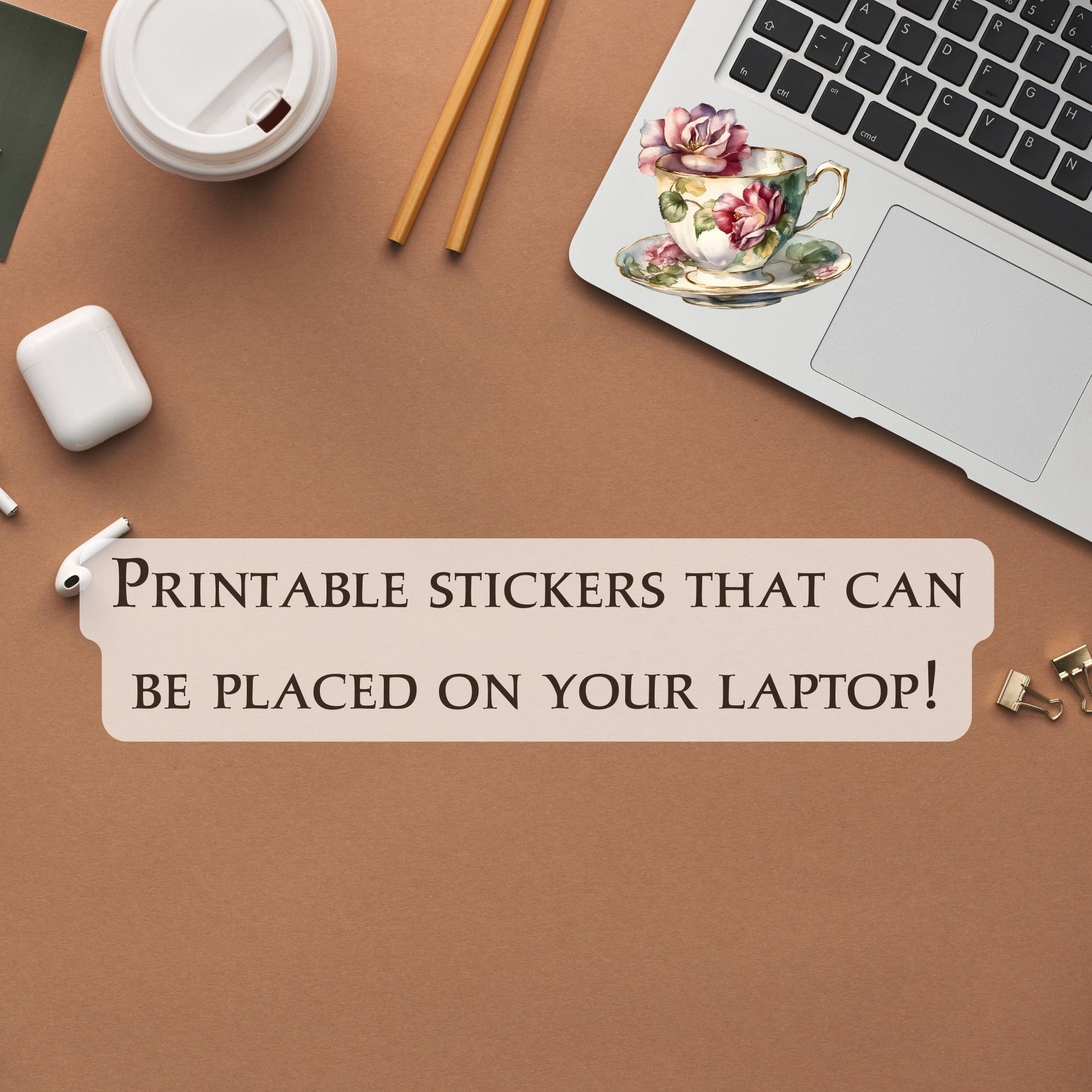 Vintage Teacup Clipart Tea Cup Stickers Transparent PNG - Etsy