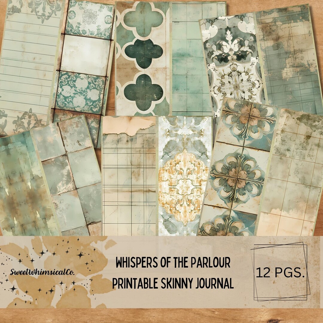 Printable Skinny Junk Journal Kit, Victorian Parlour Junk Journal Paper ...