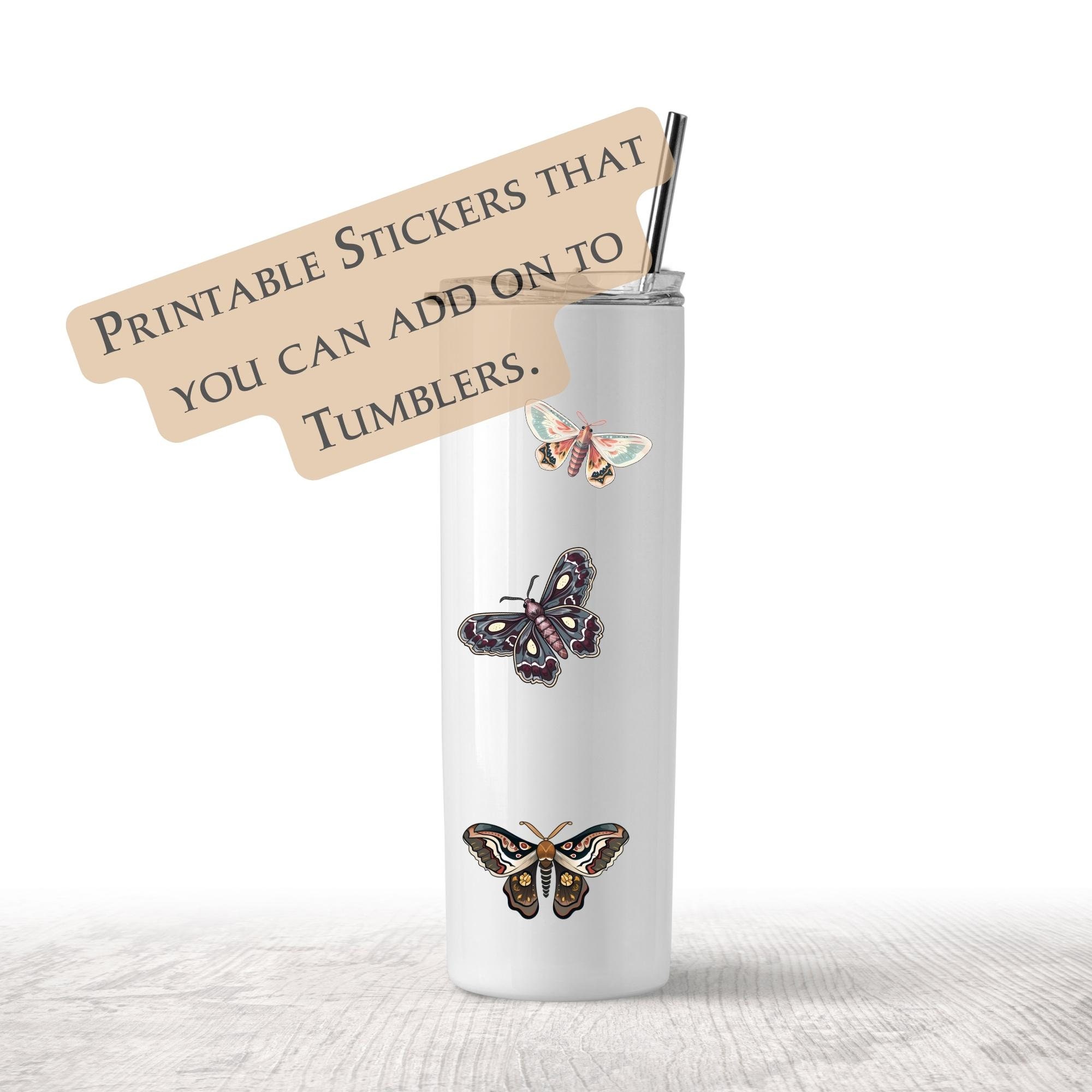 Moth Clipart Bundle, Digital Stickers for Scrapbooking, DIY Projects ...