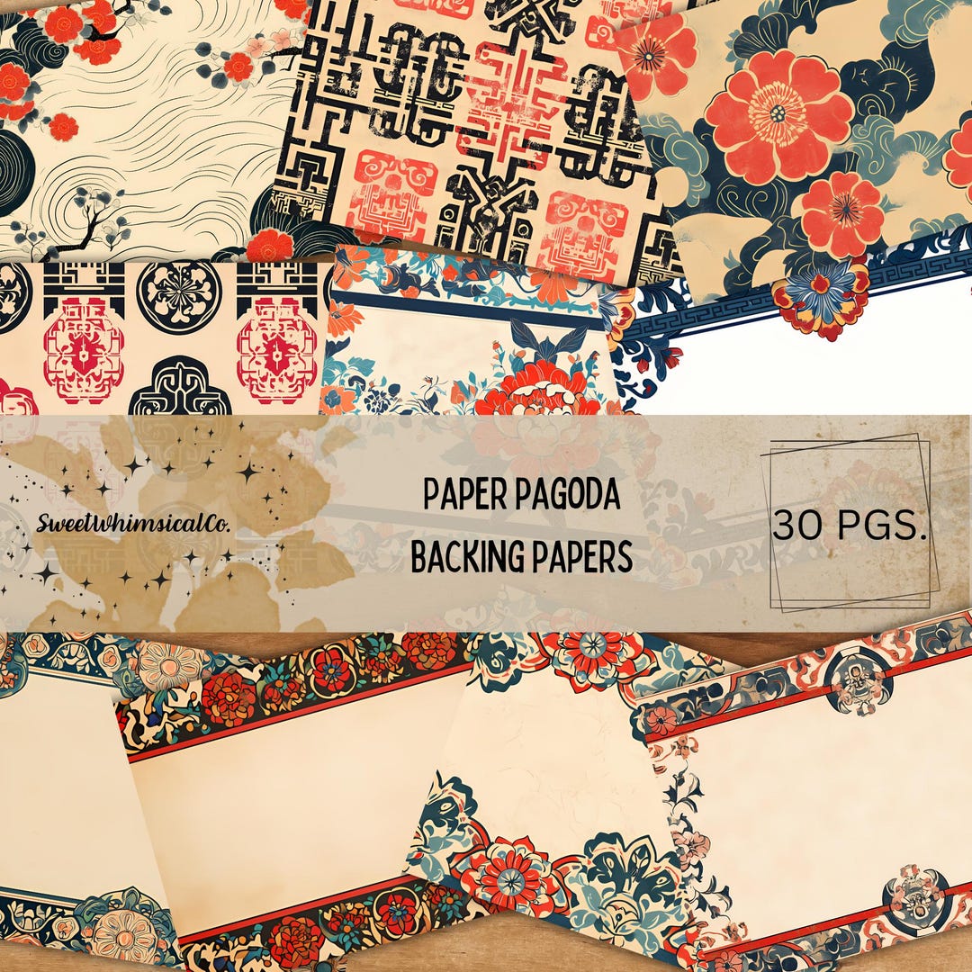 Printable Junk Journal Scrapbook Paper Asian-inspired Digital Paper ...