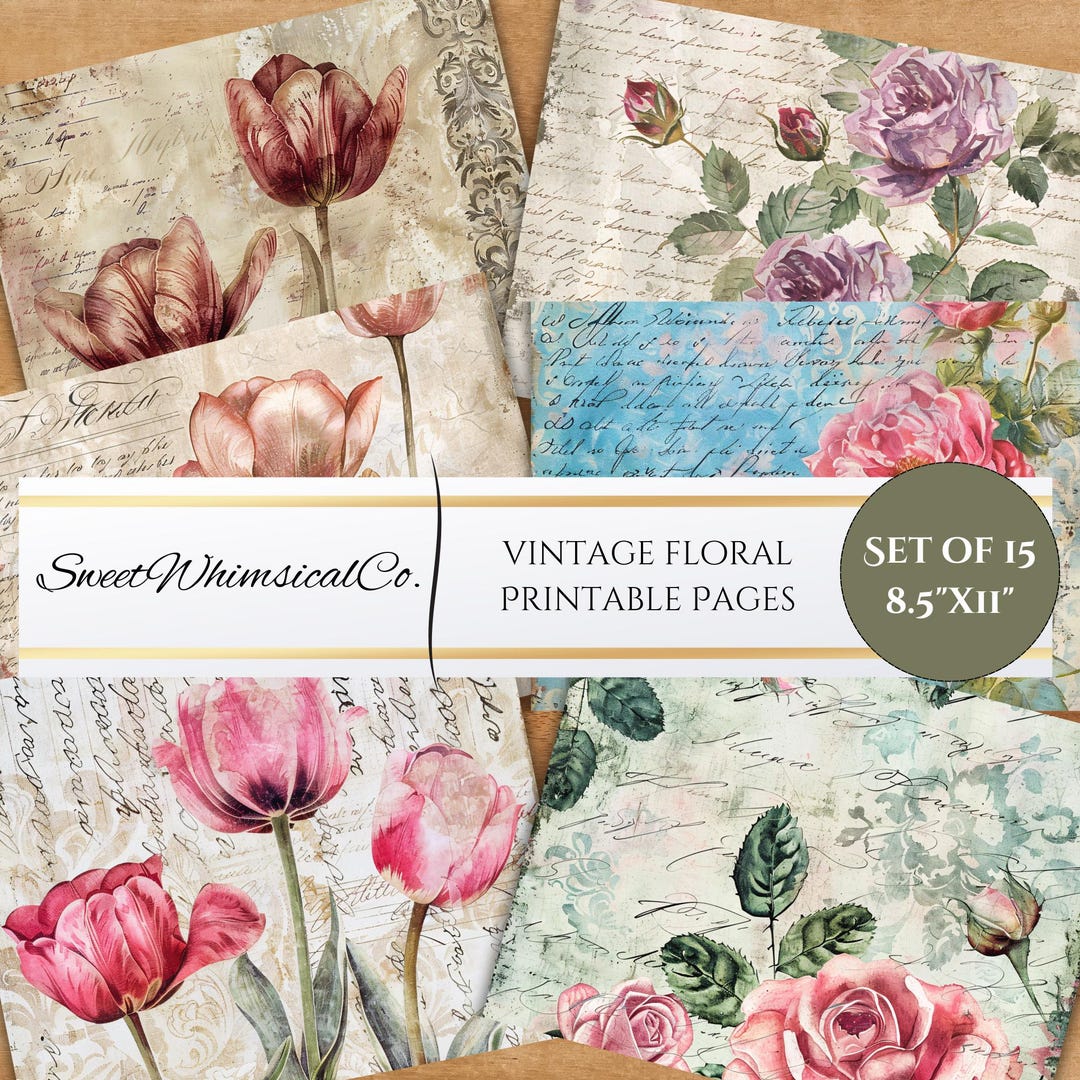 Printable Junk Journal Pages, Collage Sheet, Digital Download, Crafts ...