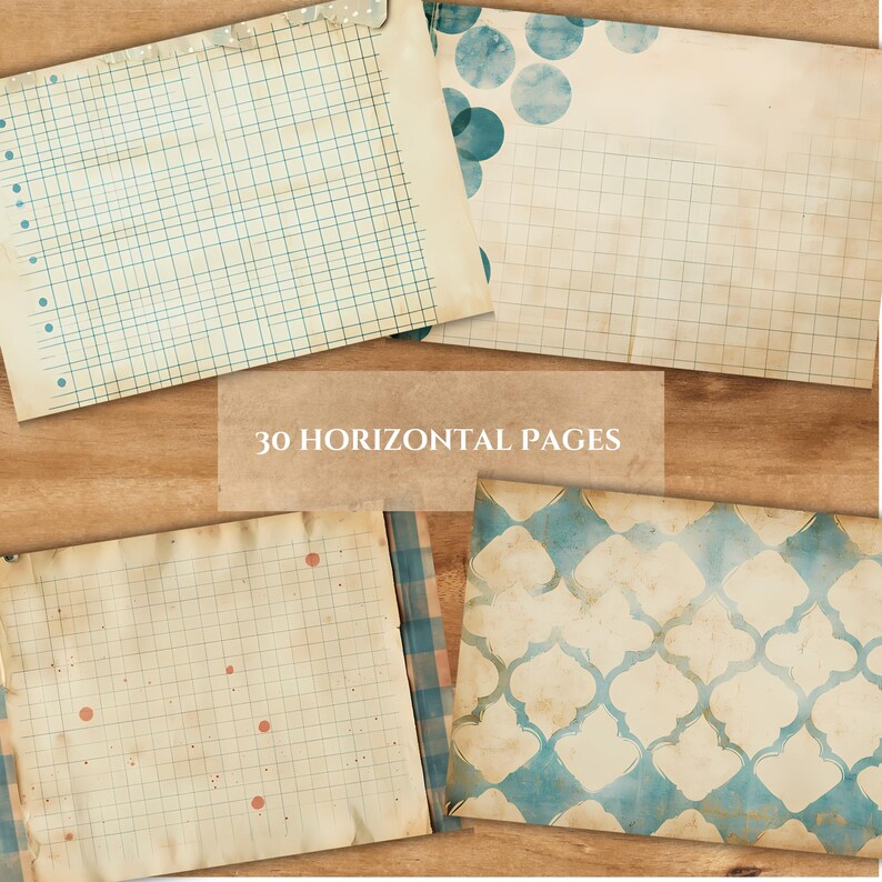 Vintage Printable Scrapbook Paper, Blank Backing Pages, Aged Elegant ...