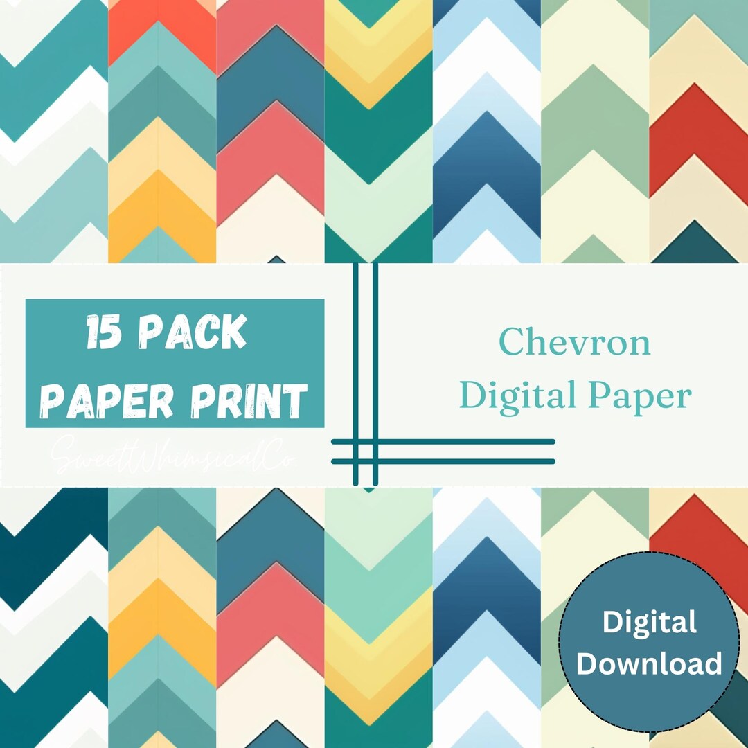 Chevron Digital Paper Set, Junk Journal Paper, Printable, Pattern ...