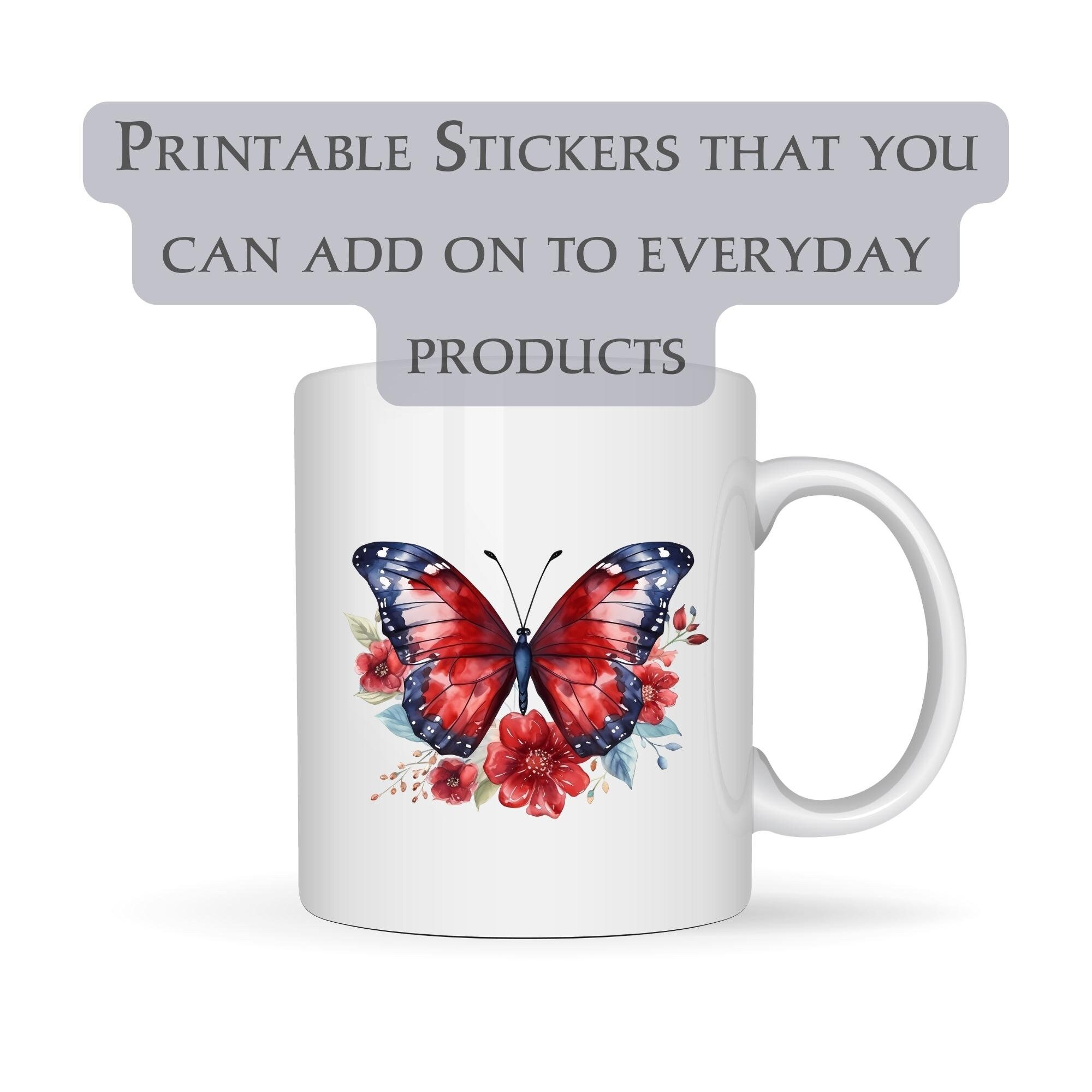 35 Red Butterflies Clipart, Watercolor Butterfly Stickers, Digital ...