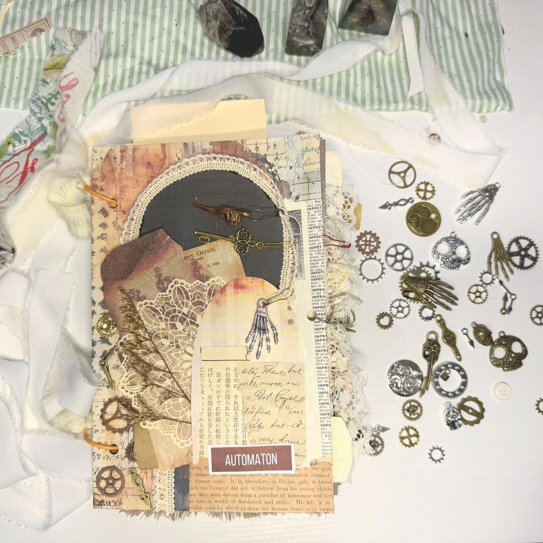 Handmade Steampunk Junk Journal for Sale, 32-page Handmade Vintage ...