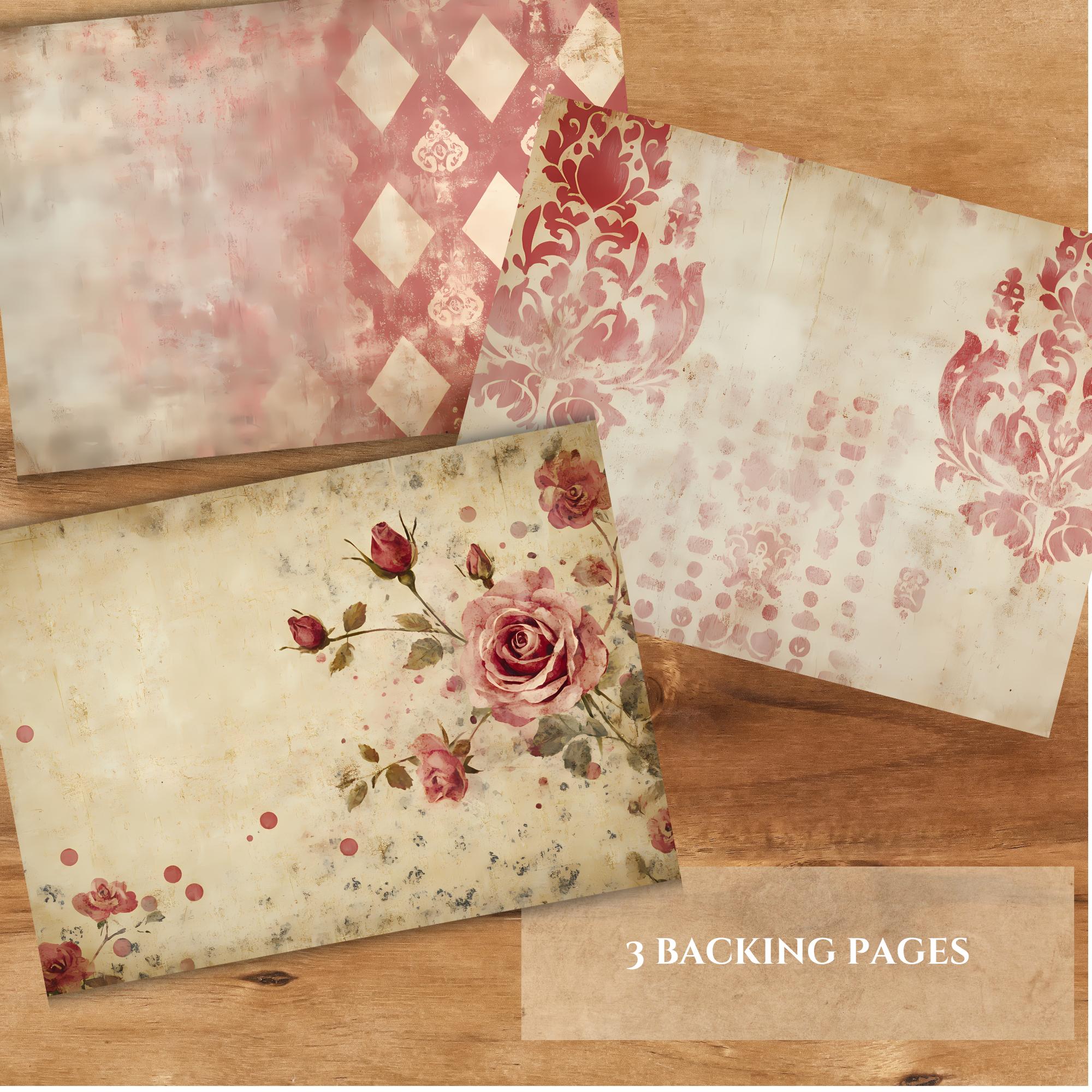 Dusty Red Victorian Printable Ephemera Pack, Envelopes, Pockets ...
