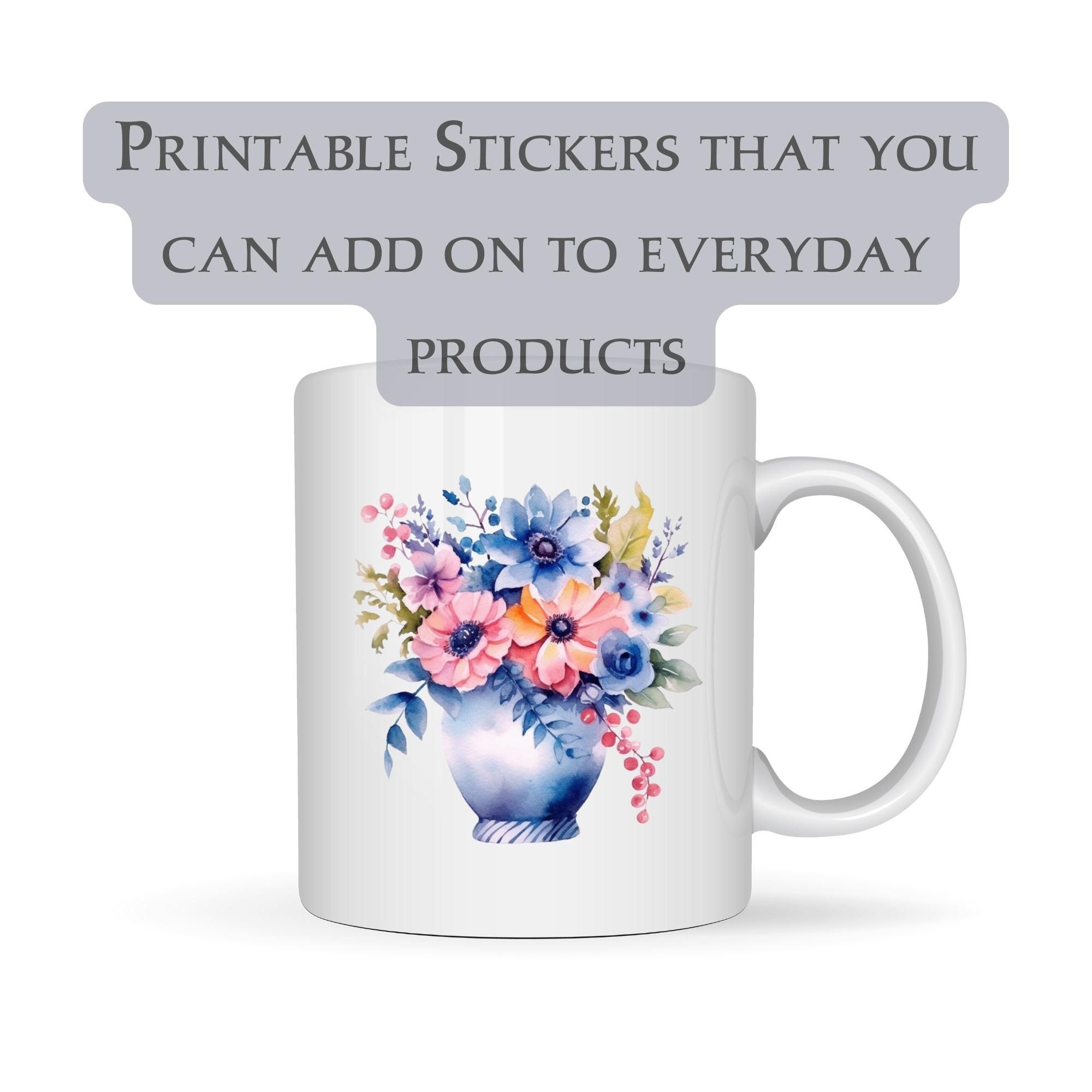 20 Watercolor Flowers in Vases Clipart Bundle, Digital Sticker Pack ...