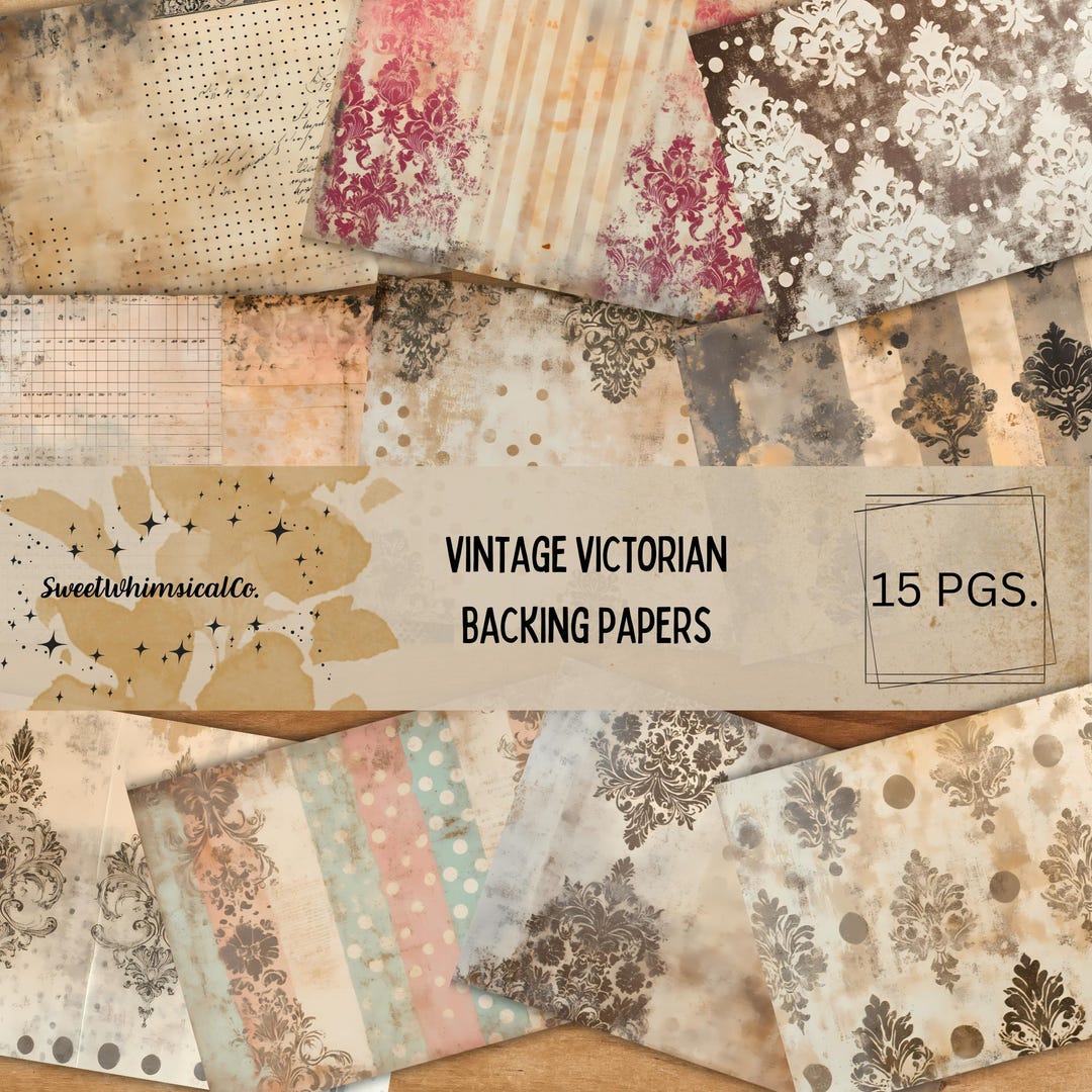 Vintage Victorian Printable Scrapbook Paper, Backing Pages, Grunge ...