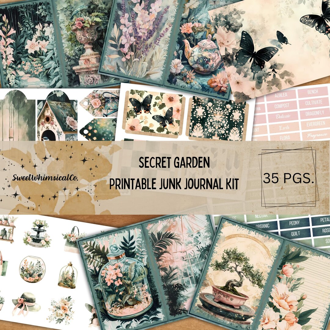 Secret Garden Printable Junk Journal Starter Kit 35 Pages Greenhouse ...
