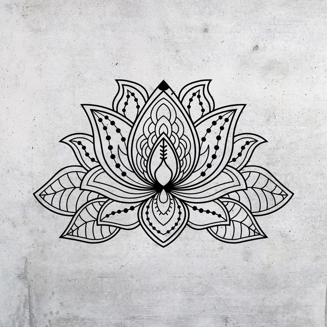 Lotus Wallart | Laser Cut File | DXF SVG Glowforge CNC Router | Metal ...