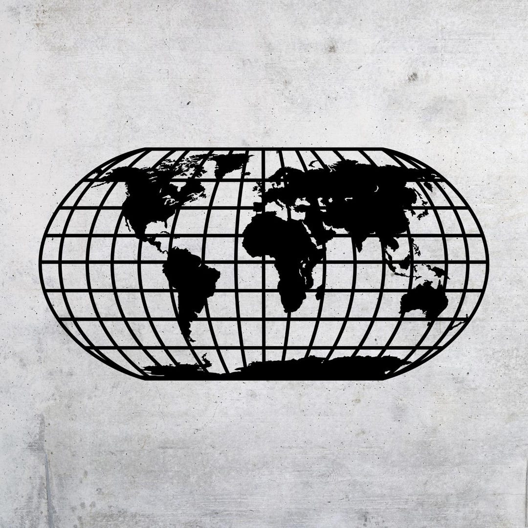 Detailed World Map | Laser Cut File | DXF SVG Glowforge CNC Router ...