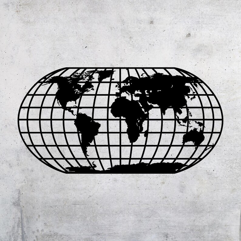 Detailed World Map | Laser Cut File | DXF SVG Glowforge CNC Router | Wall Art, Metal, Wood ...