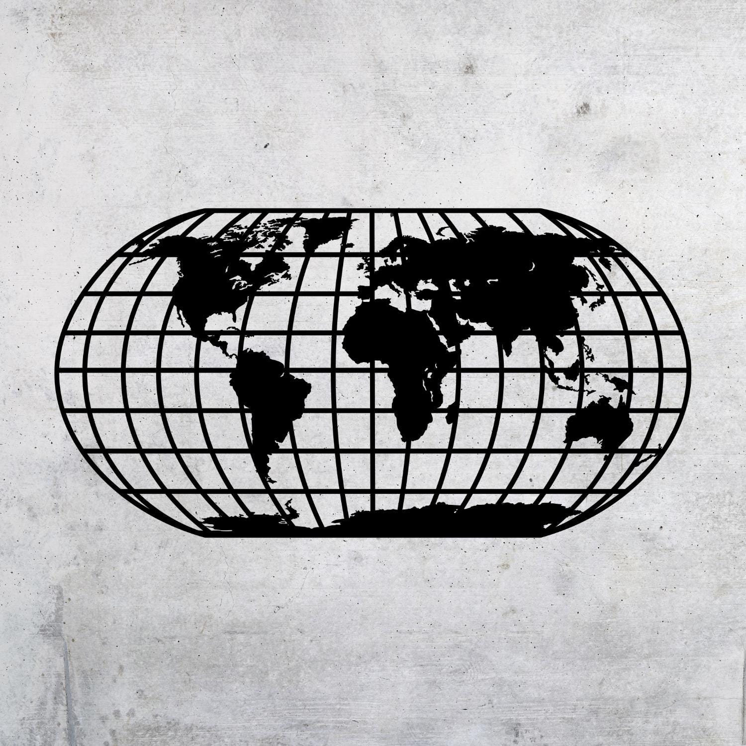 Detailed World Map | Laser Cut File | DXF SVG Glowforge CNC Router ...