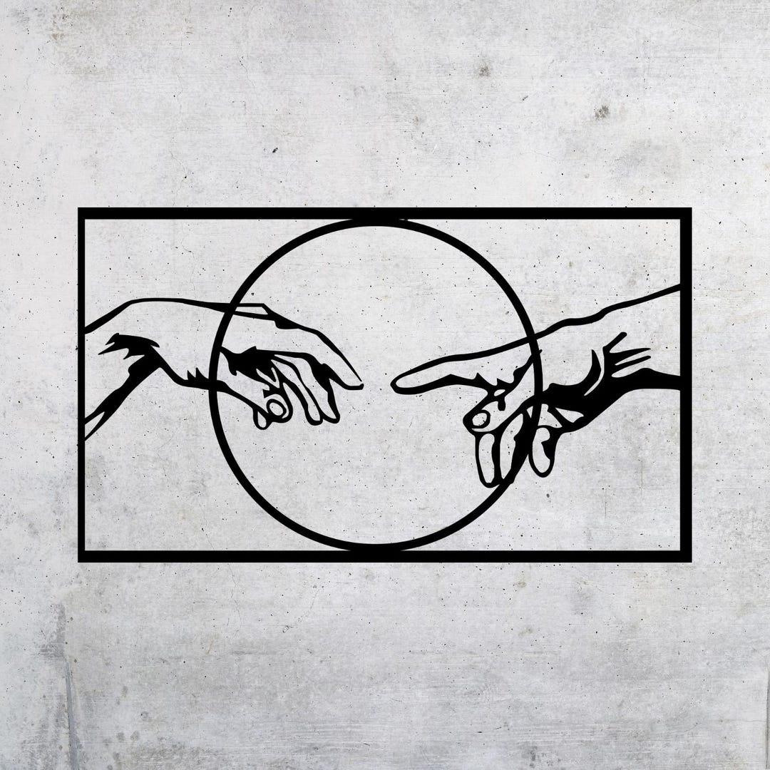 Michelangelo's the Creation of Adam Dxf Svg Ai Pdf Png Eps- Laser Cut ...