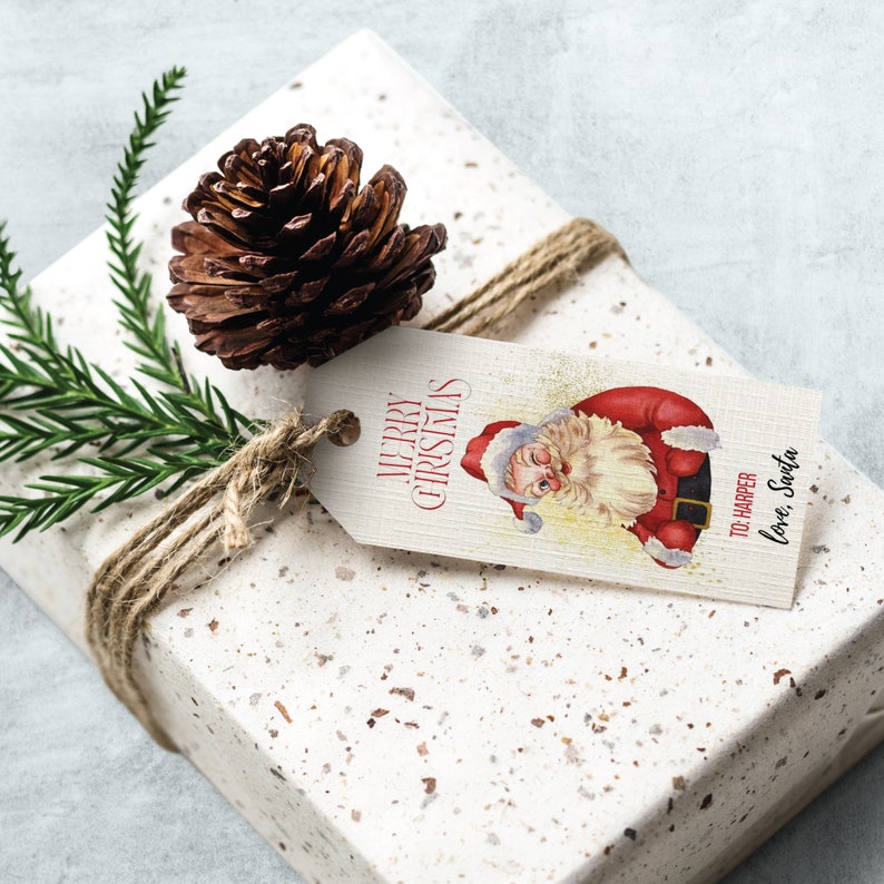 Printable Secret Santa Gift Tags,customizable Christmas Tags,santa ...