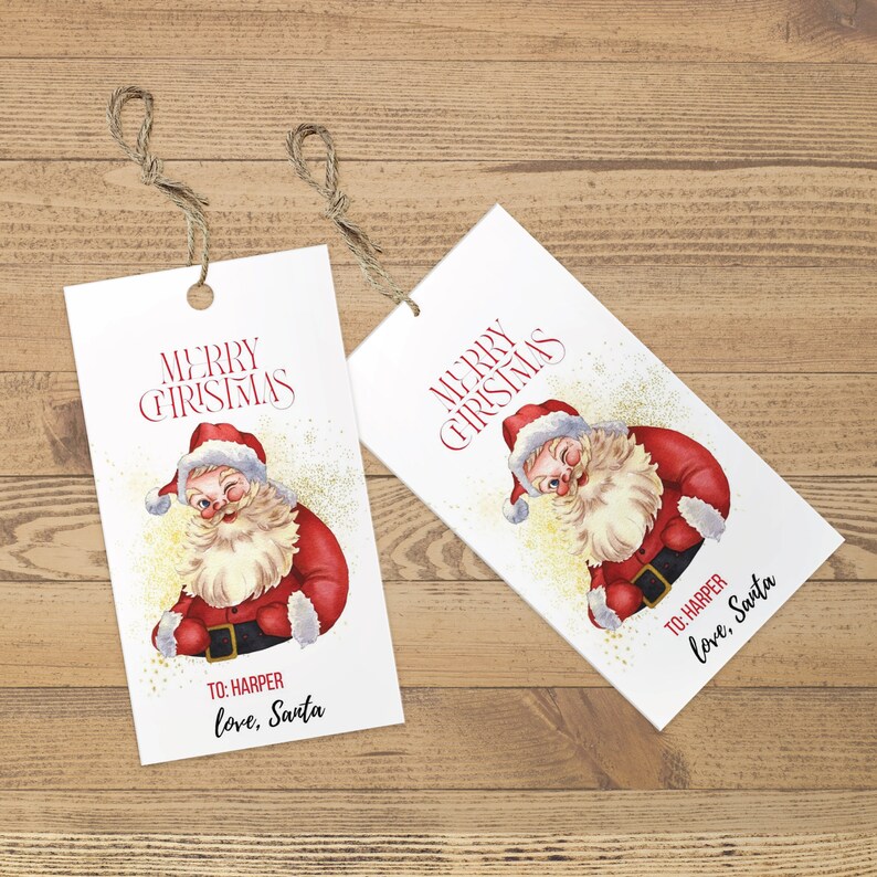Printable Secret Santa Gift Tags,customizable Christmas Tags,santa ...