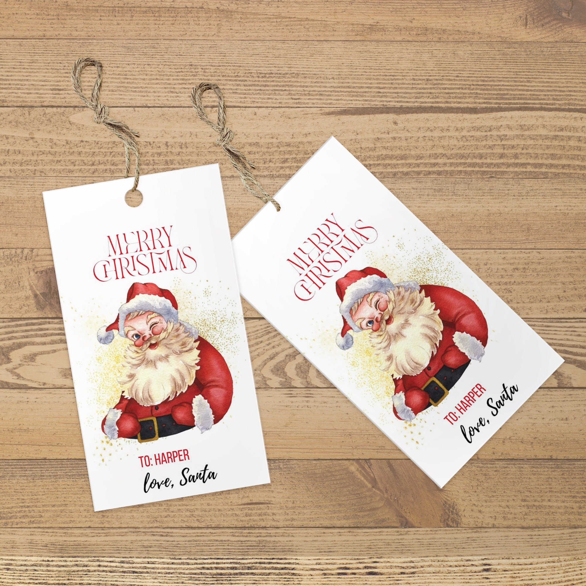 Printable Secret Santa Gift Tags,customizable Christmas Tags,santa ...