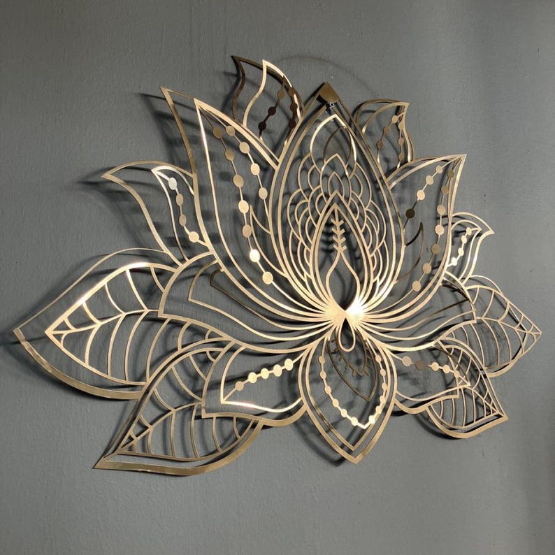 Lotus Wallart | Laser Cut File | DXF SVG Glowforge CNC Router | Metal ...