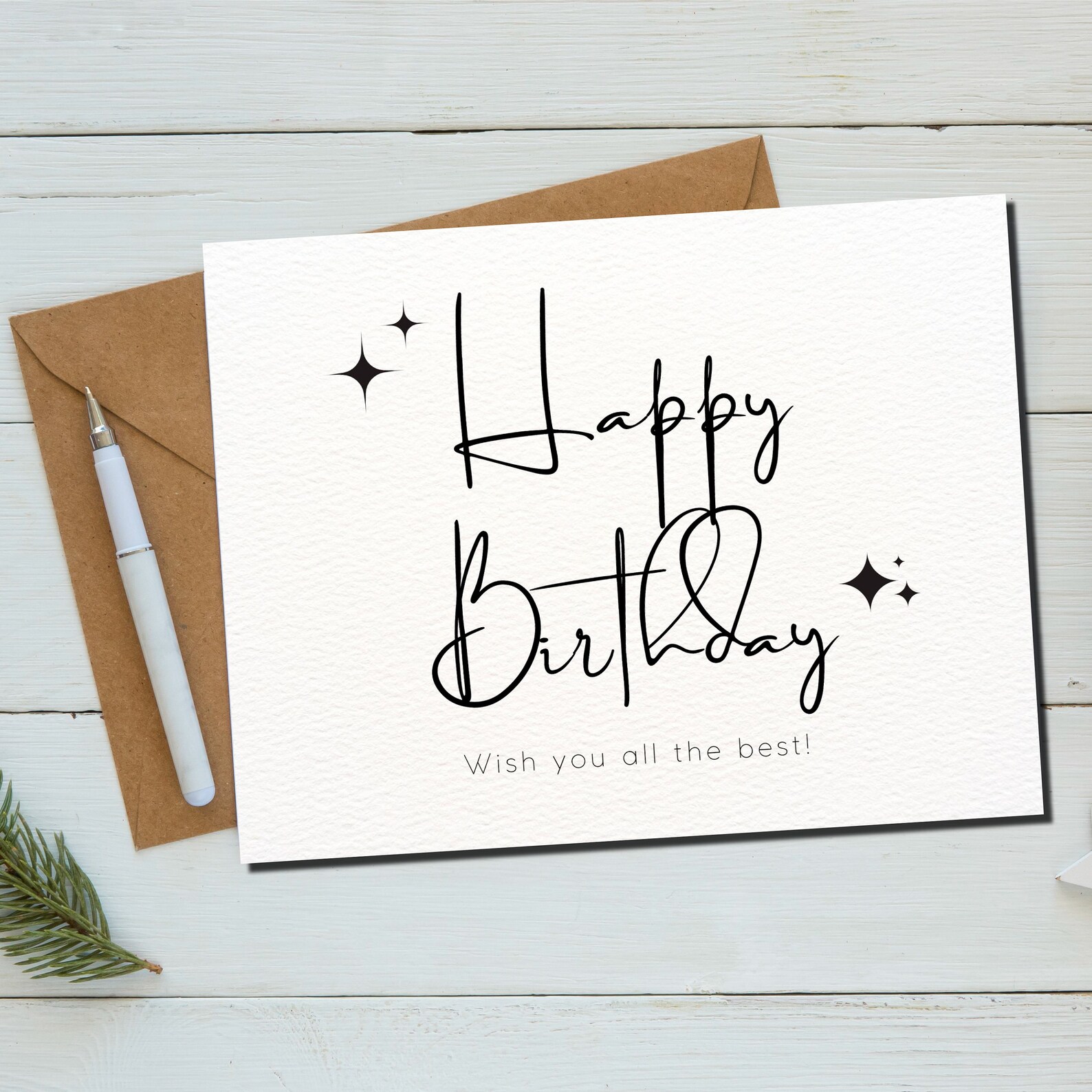 Happy Birthday Printable Card and Envelope / Instant Download PDF ...