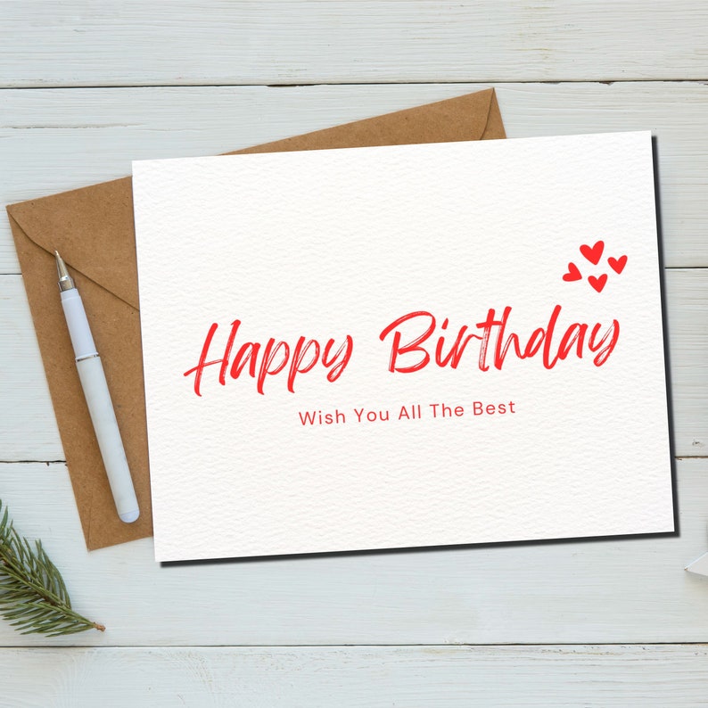 Happy Birthday Printable Card and Envelope / Instant Download PDF ...
