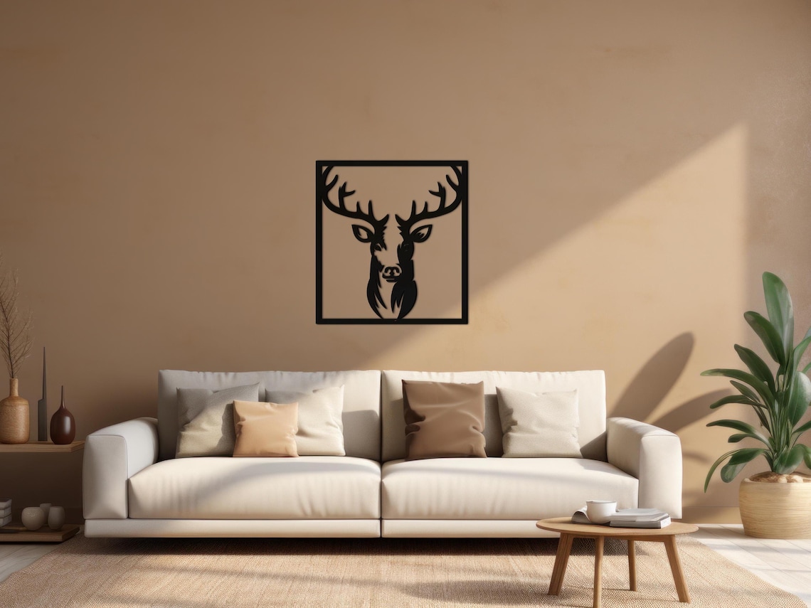 Deer Laser Cut Dxf Glowforge Svg Xtool D1 File Wall Art Decor Pattern ...