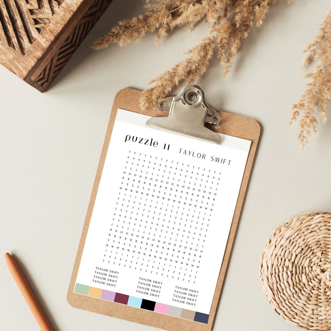 Unofficial Taylor Swift Word Search - Etsy