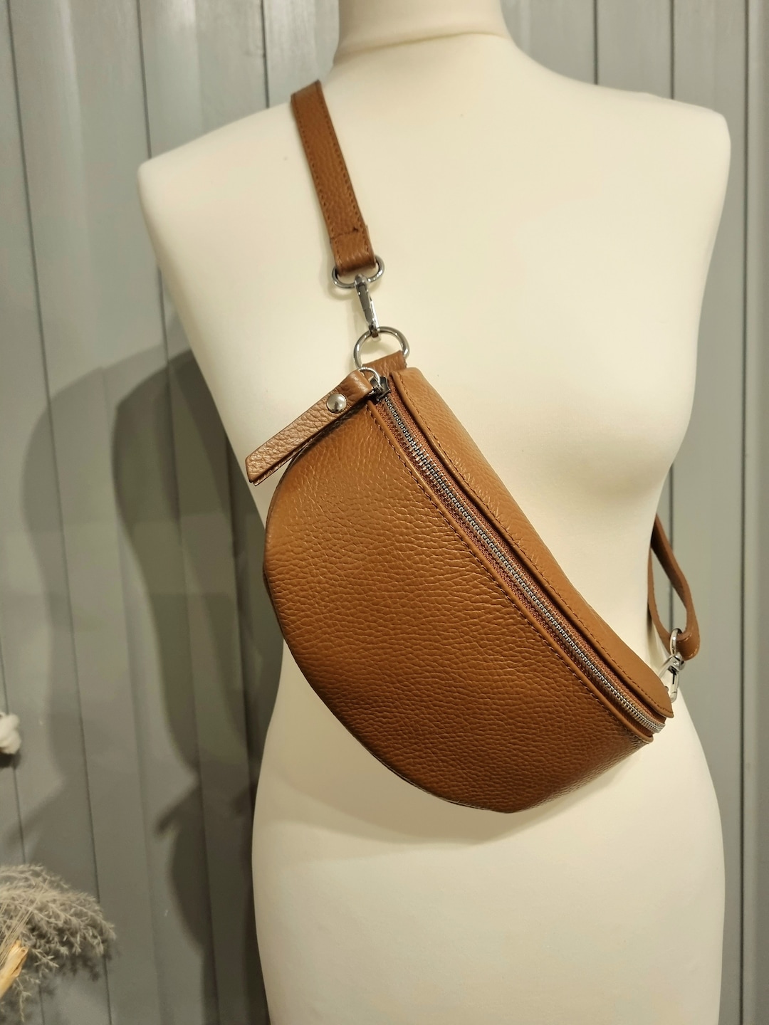 Real Leather Brown Fanny Back Pack Brown Bum Bagbrown Sling - Etsy UK