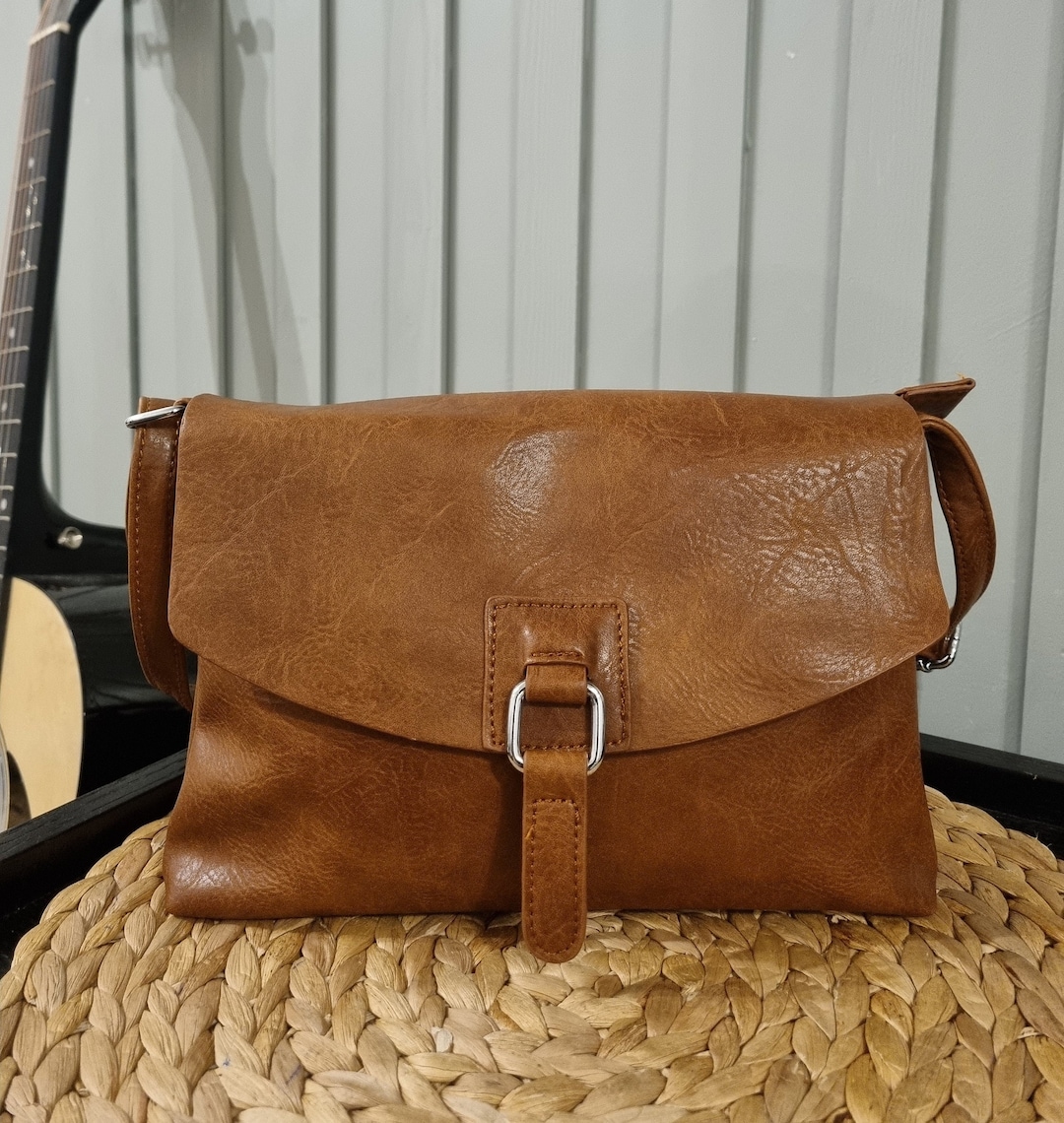 Brown Satchel Bag/ Tan Crossbody Bag/women Shoulder Bag/brown Vegan ...