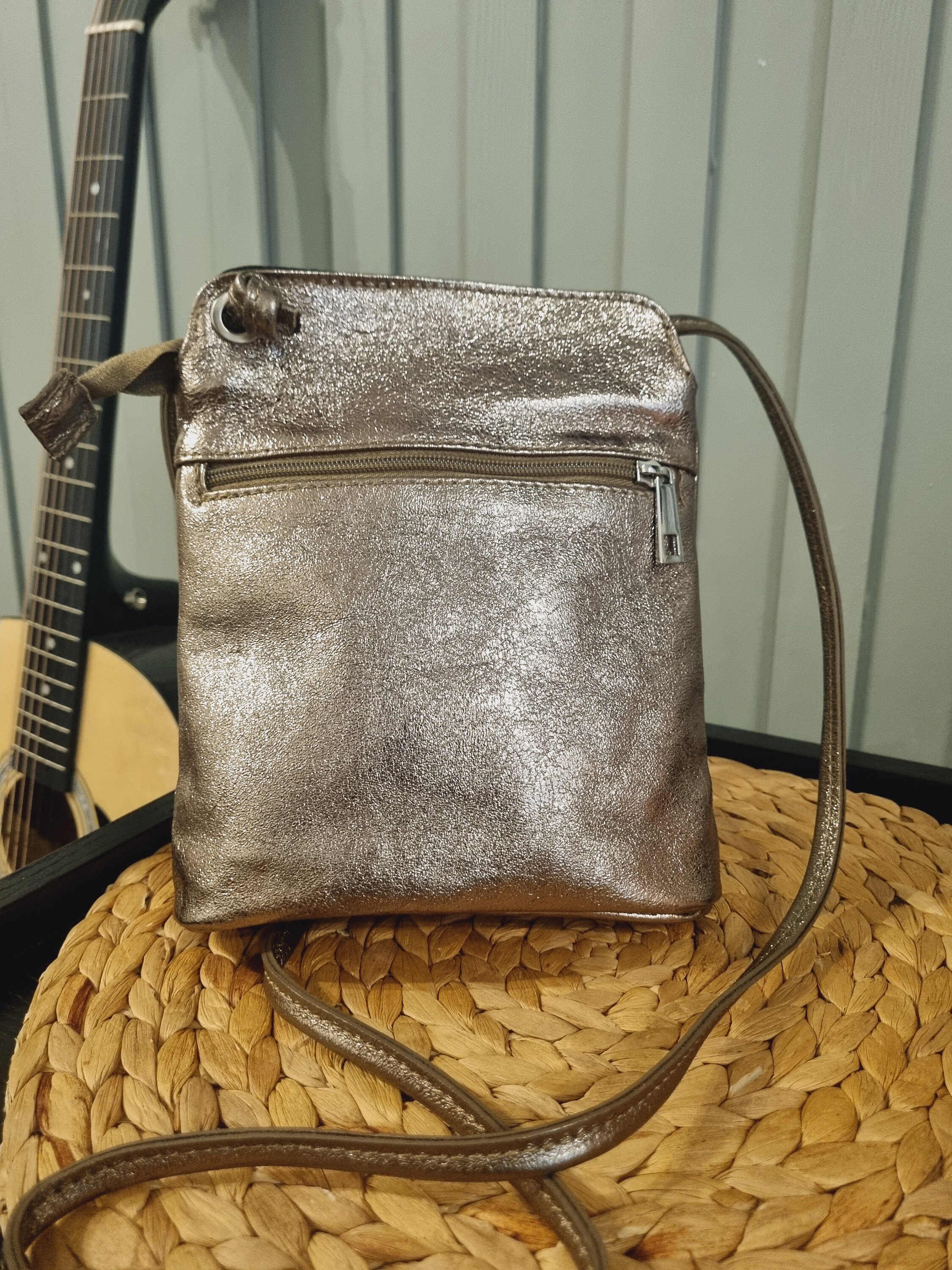 Real Leather Metallic Bronze Tassel Crossbody Bag Bronze Evening Bag ...