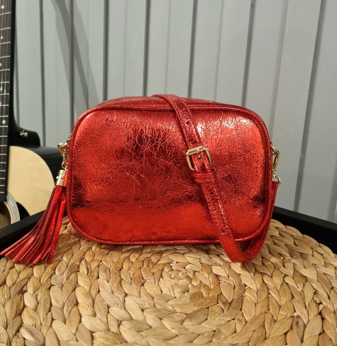 Metallic Red Tassel Cross Body Bag / Red Shoulder Bag/red - Etsy