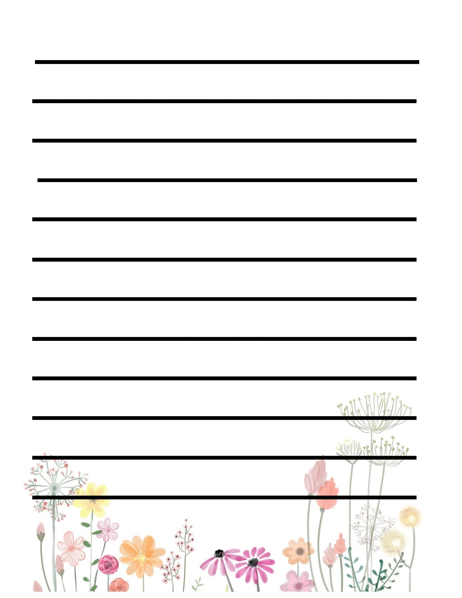 Printable Flower Stationery, DIGITAL DOWNLOAD, Printable Writing Paper ...