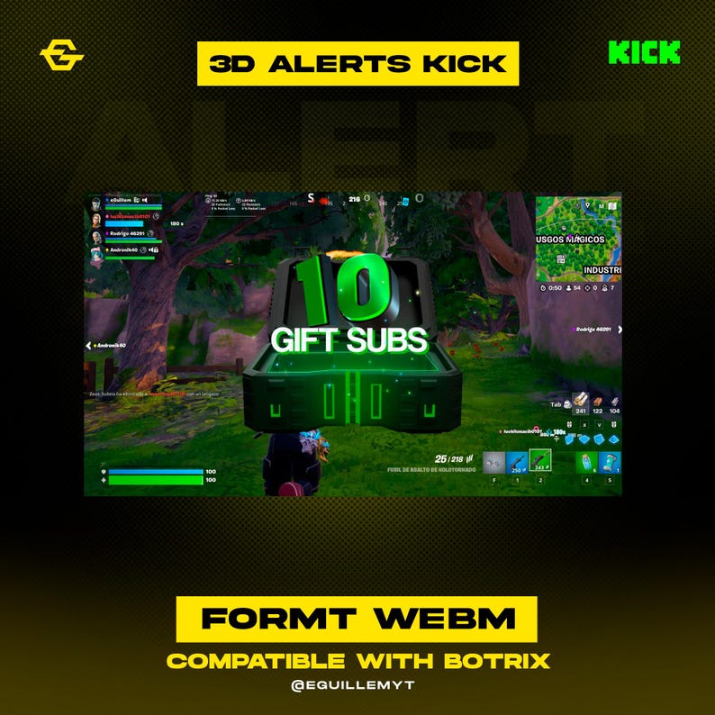 3D Stream Alerts – Gifted Subs Animation Pack | Twitch, Kick & Youtube ...