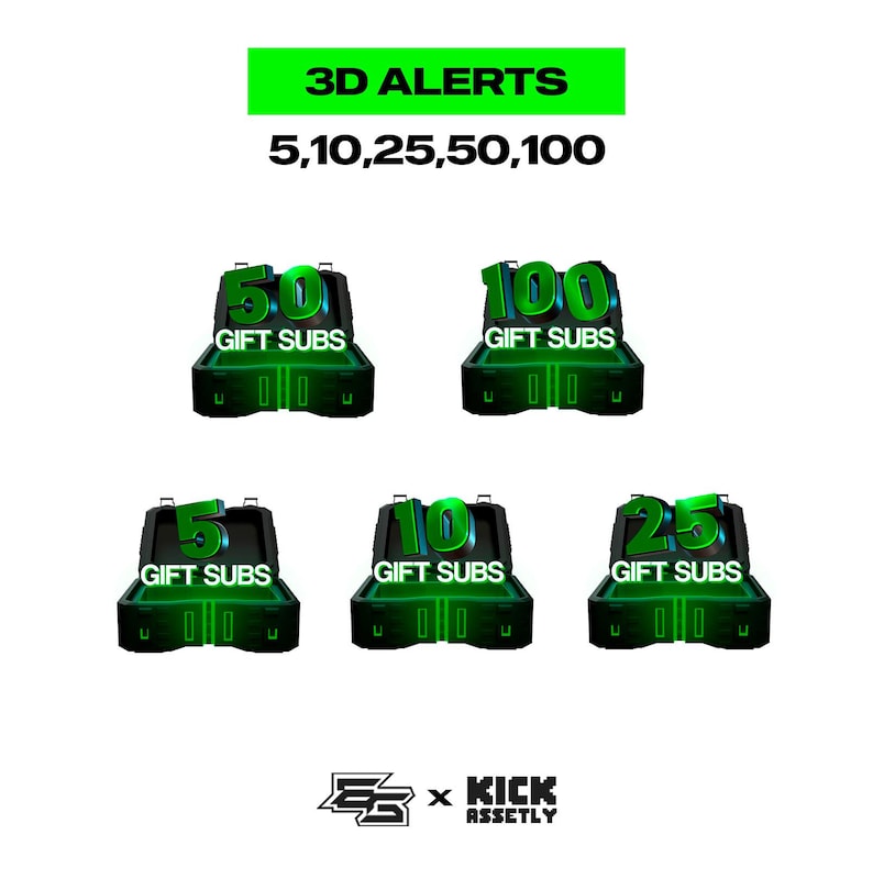 3D Stream Alerts – Gifted Subs Animation Pack | Twitch, Kick & Youtube ...