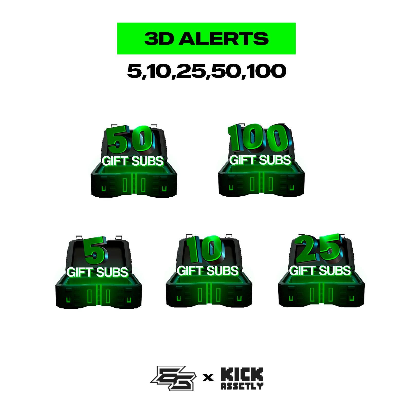 3D Stream Alerts – Gifted Subs Animation Pack | Twitch, Kick & Youtube ...