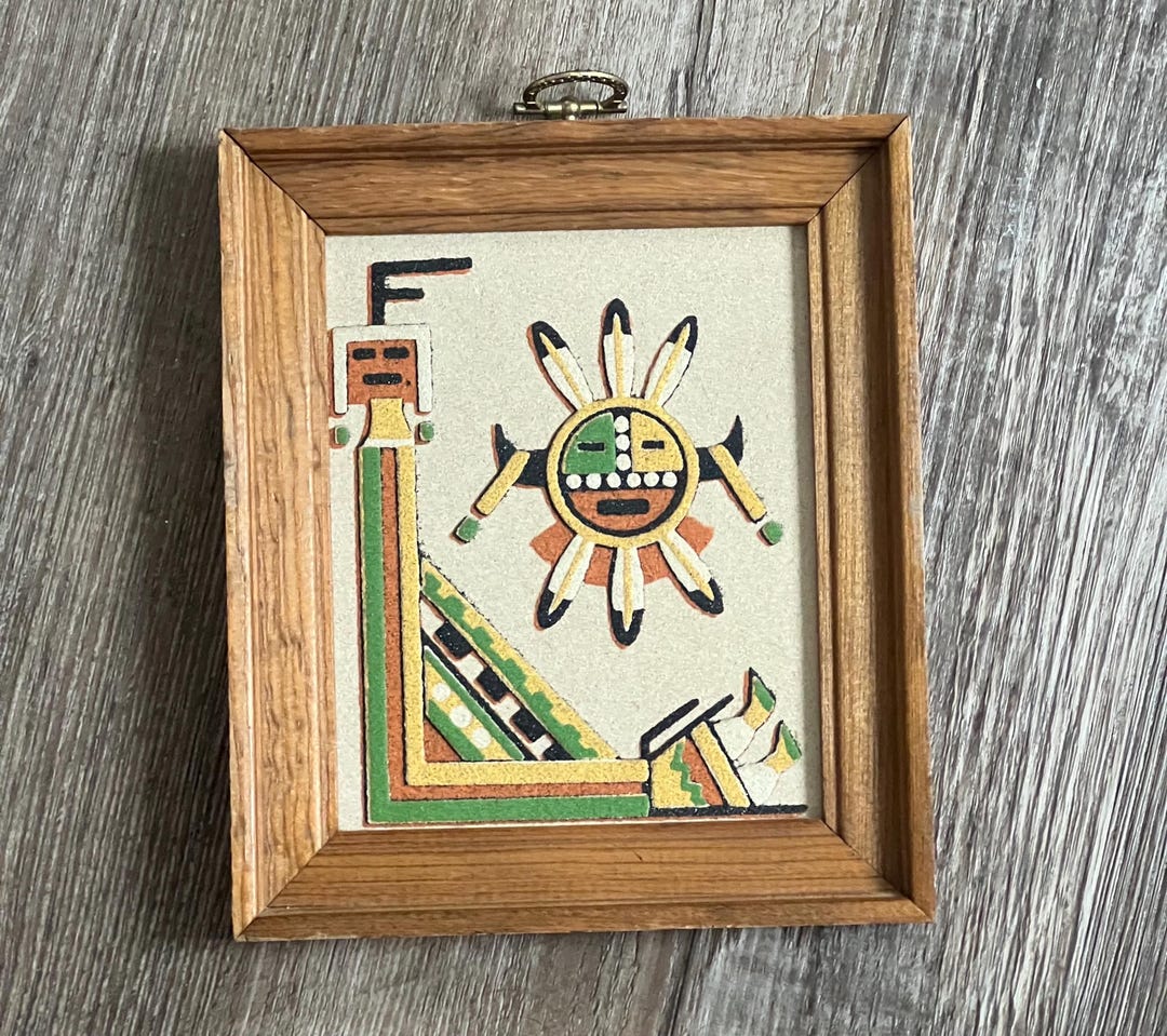 Vintage Rainbow Way LTD Sun & Eagle Sand Art Wooden Frame Albuquerque ...