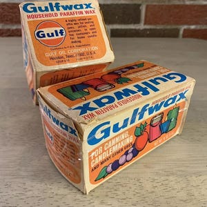 Lot of 2 Gulf Wax Parafin Wax for Canning Candle Making & More VTG 2 ...