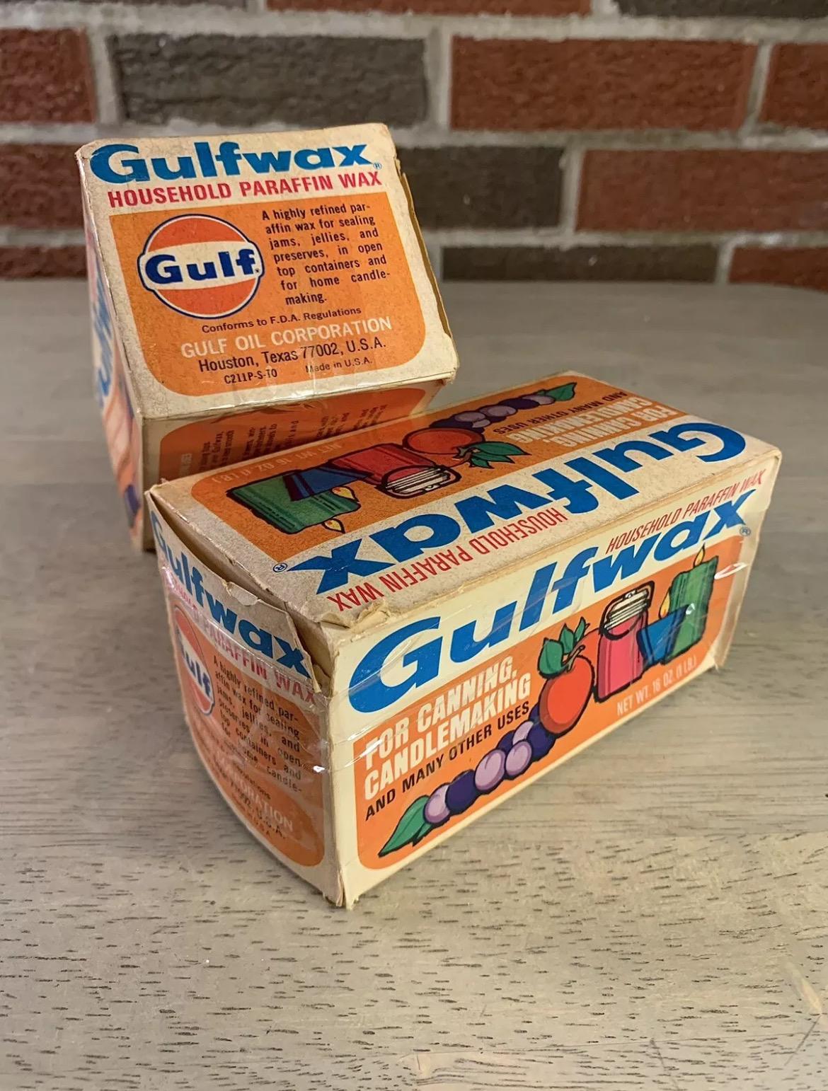 Lot of 2 Gulf Wax Parafin Wax for Canning Candle Making & More VTG 2 ...