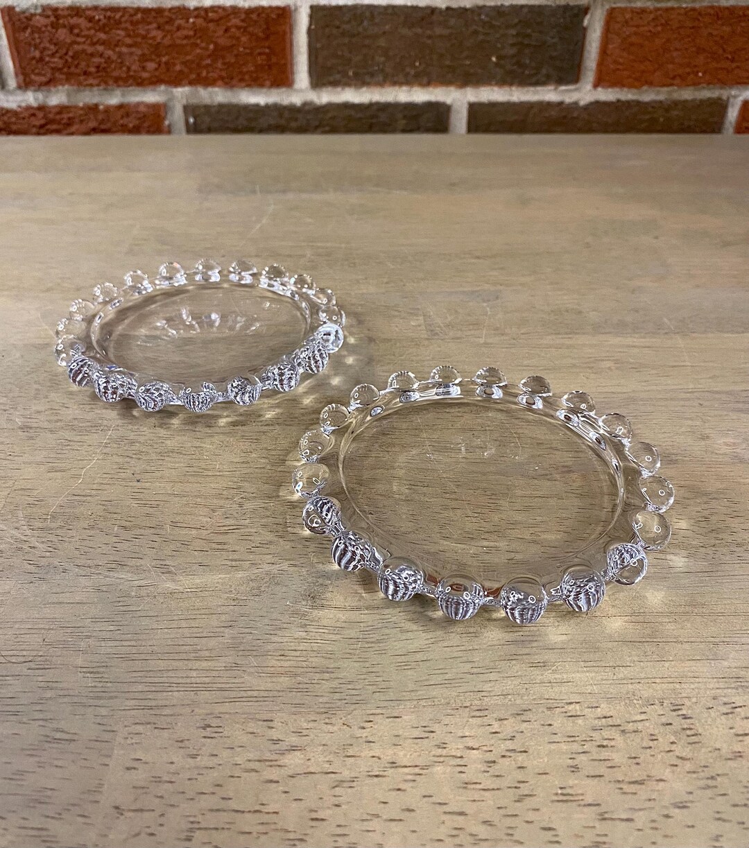 Vintage Imperial Candlewick Clear Glass Coasters/ Ashtray Set of 2 - Etsy
