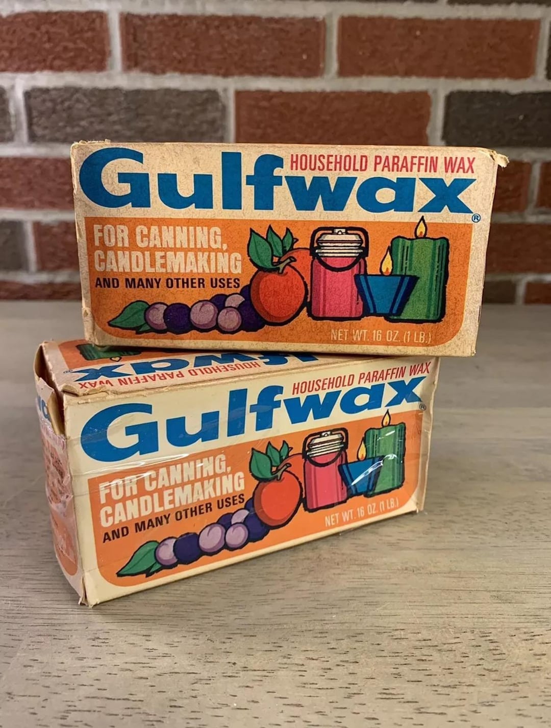 Lot of 2 Gulf Wax Parafin Wax for Canning Candle Making & More VTG 2 ...