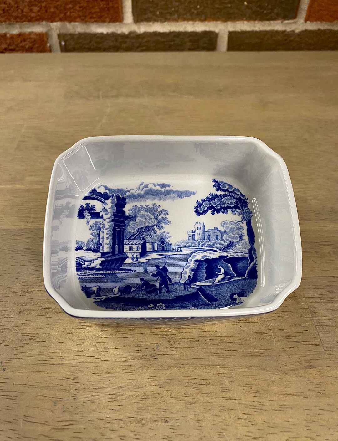 Spode England Blue Italian and White Ceramic Trinket Dish Box Spode ...