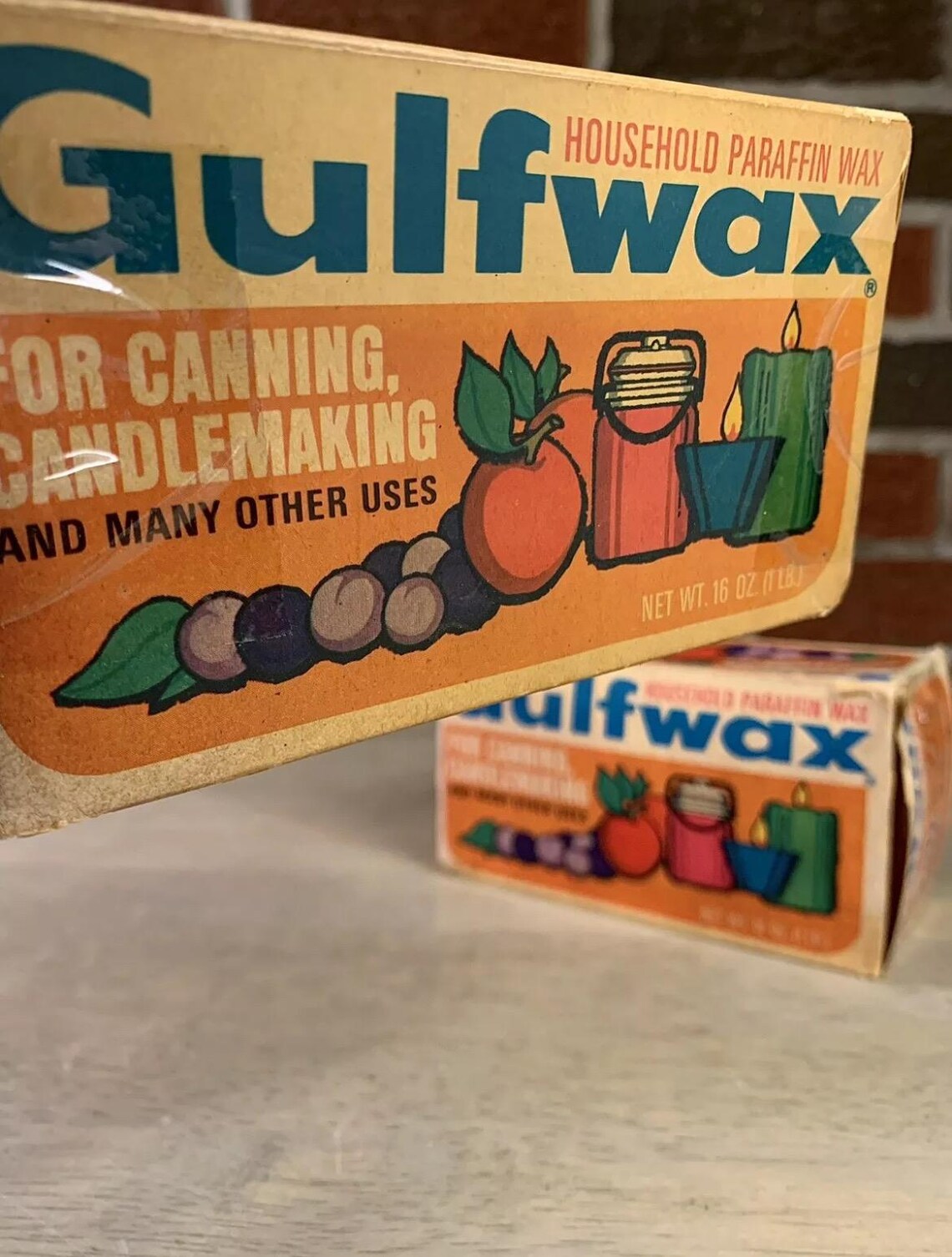 Lot of 2 Gulf Wax Parafin Wax for Canning Candle Making & More VTG 2 ...